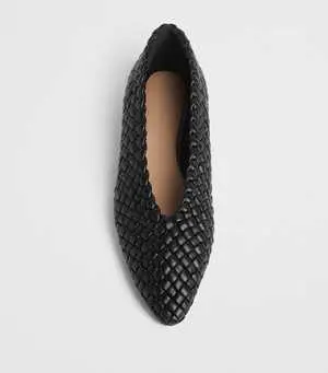 Bottega Veneta Intreccio Leather Sofia Ballet Flats - Black