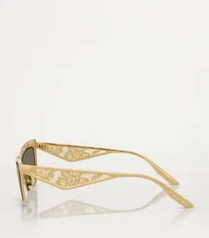 Dolce & Gabbana Steel Cat Eye Sunglasses