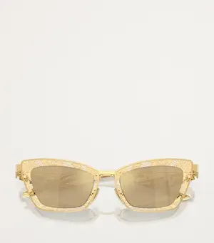 Dolce & Gabbana Steel Cat Eye Sunglasses