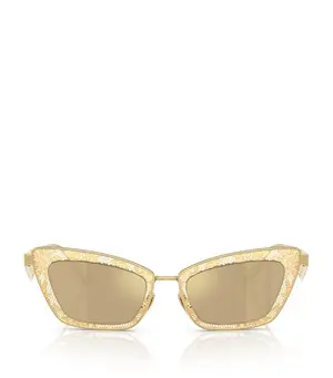 Dolce & Gabbana Steel Cat Eye Sunglasses - Gold