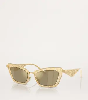 Dolce & Gabbana Steel Cat Eye Sunglasses