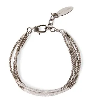 Brunello Cucinelli Sterling Silver Beaded Bracelet - Grey