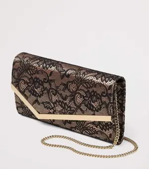 JIMMY CHOO Lace Emmie Clutch - Black