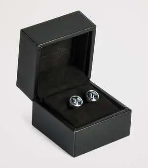 Giorgio Armani Sterling Silver Embellished Cufflinks