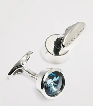 Giorgio Armani Sterling Silver Embellished Cufflinks