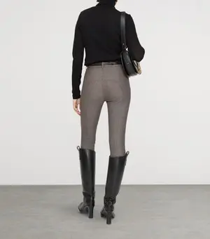 Burberry Stretch Cotton Herringbone Jodhpurs - Brown