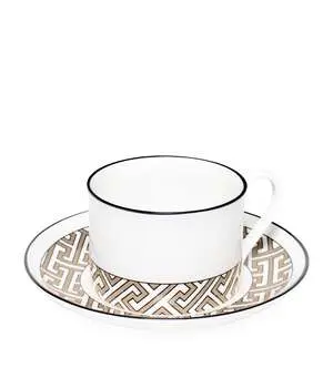 O.W.LONDON Maze Teacup And Saucer - Nude