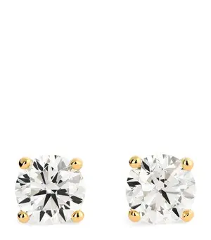 Harrods Diamond Stud Earrings - Gold