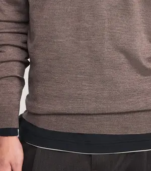 John Smedley Merino Wool Quarter-zip Sweater - Brown