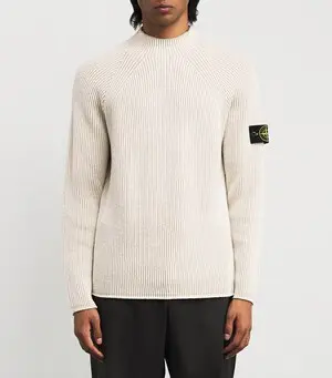 Stone Island Wool-blend Ribbed Knit Sweater