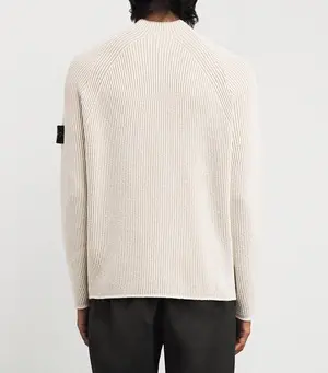 Stone Island Wool-blend Ribbed Knit Sweater