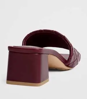 Bottega Veneta Lambskin Parco Heeled Mules 45 - Red