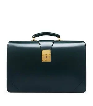 SWAINE Leather Whitehall Briefcase - Green