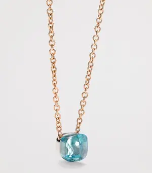 Pomellato Rose Gold Nudo Pendant Necklace - Blue
