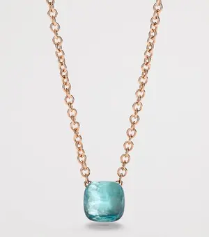 Pomellato Rose Gold Nudo Pendant Necklace - Blue