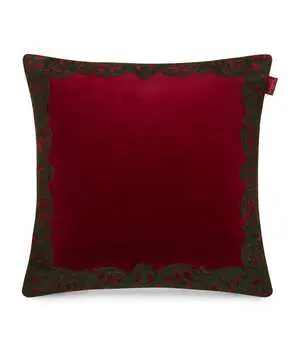 Etro Wool-blend Embroidered Paisley-trim Cushion - Burgundy