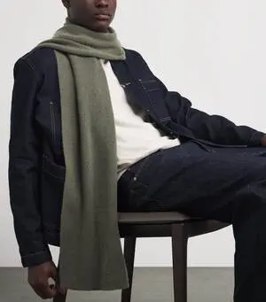 LE BONNET Lambswool Classic Scarf - Green