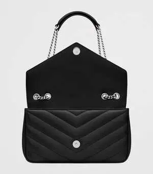 Saint Laurent Mini Matelassé Loulou Shoulder Bag - Black