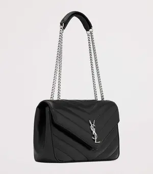 Saint Laurent Mini Matelassé Loulou Shoulder Bag - Black