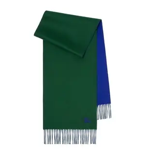 Burberry Cashmere Reversible Ekd Scarf - Green