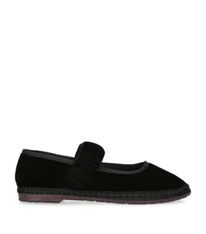 FLABELUS Velvet Mafalda Espadrilles - Black