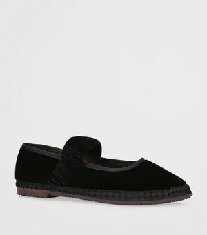 FLABELUS Velvet Mafalda Espadrilles - Black