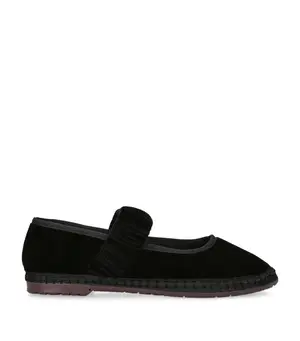 FLABELUS Velvet Mafalda Espadrilles - Black