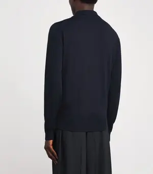 John Smedley Merino Wool Hybrid Overshirt - Navy
