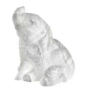 Lalique Crystal Elephant Sculpture - Clear