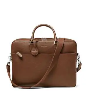 ASPINAL OF LONDON Leather Mount Street Travel Bag - Brown