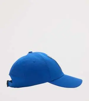 Burberry Cotton Gabardine Thistle Shield Cap - Blue