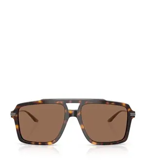 Dolce & Gabbana Acetate Aviator Sunglasses - Brown