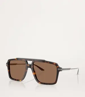 Dolce & Gabbana Acetate Aviator Sunglasses - Brown