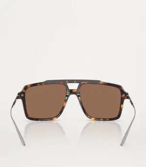 Dolce & Gabbana Acetate Aviator Sunglasses - Brown