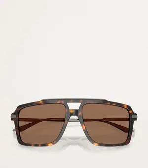 Dolce & Gabbana Acetate Aviator Sunglasses - Brown