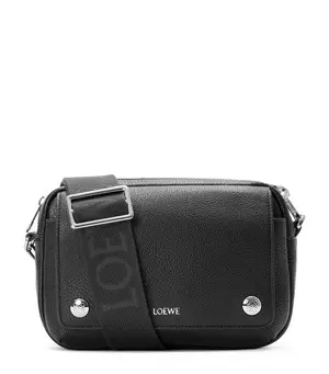 Loewe Small Leather Pebble Messenger Bag - Black