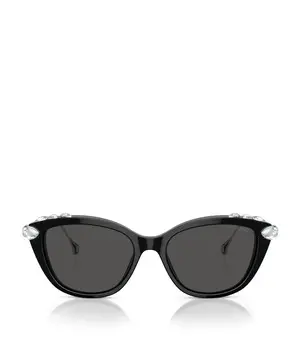 SWAROVSKI SK6010 Embellished Sunglasses Black