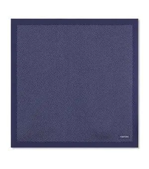 TOM FORD Silk Polka Dot Print Pocket Square - Blue