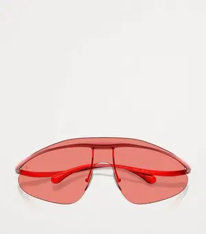 FERRARI Metal Irregular Sunglasses - Red