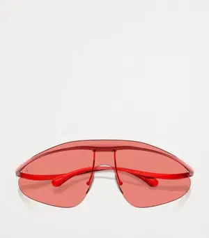 FERRARI Metal Irregular Sunglasses - Red