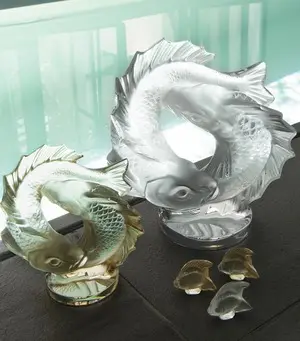 Lalique Crystal Fish Sculpture - Clear