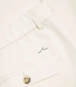 Paul & Shark Stretch Slim-fit Chinos With Shark Charm - Ivory