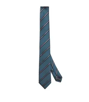 Giorgio Armani Silk Regimental Stripe Tie - Blue