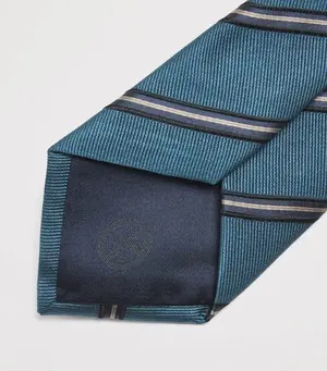 Giorgio Armani Silk Regimental Stripe Tie - Blue