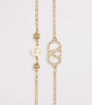 Valentino Garavani Embellished Vlogo Signature Bracelet - Gold