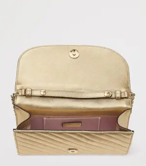 JIMMY CHOO Leather Curve Clutch Bag