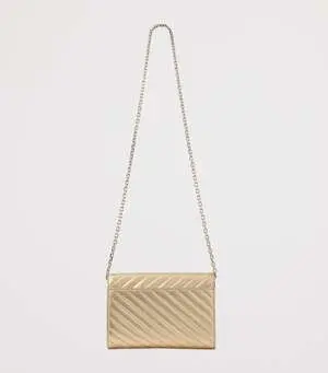 JIMMY CHOO Leather Curve Clutch Bag
