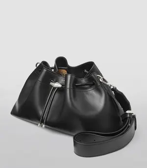 JIMMY CHOO Medium Leather Cinch Bucket Bag