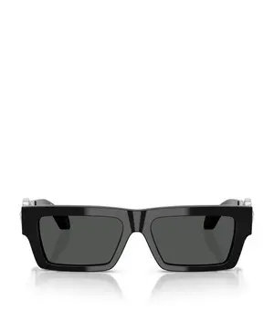 Versace Acetate Rectangle Sunglasses - Black