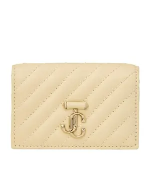 JIMMY CHOO Curve Nello Leather Wallet - Beige